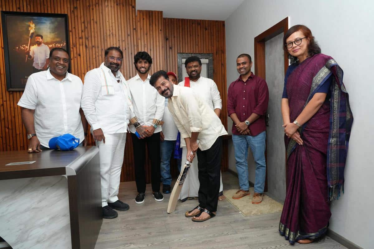 Telangana CM Revanth Reddy Honors Tilak Varma with a Special Bat Presentation at Asia Cup ...